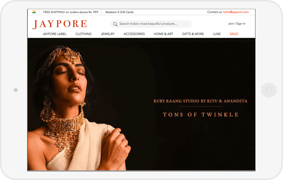 Mobile-first eCommerce Solution for Retail Startup | Jaypore Case Study